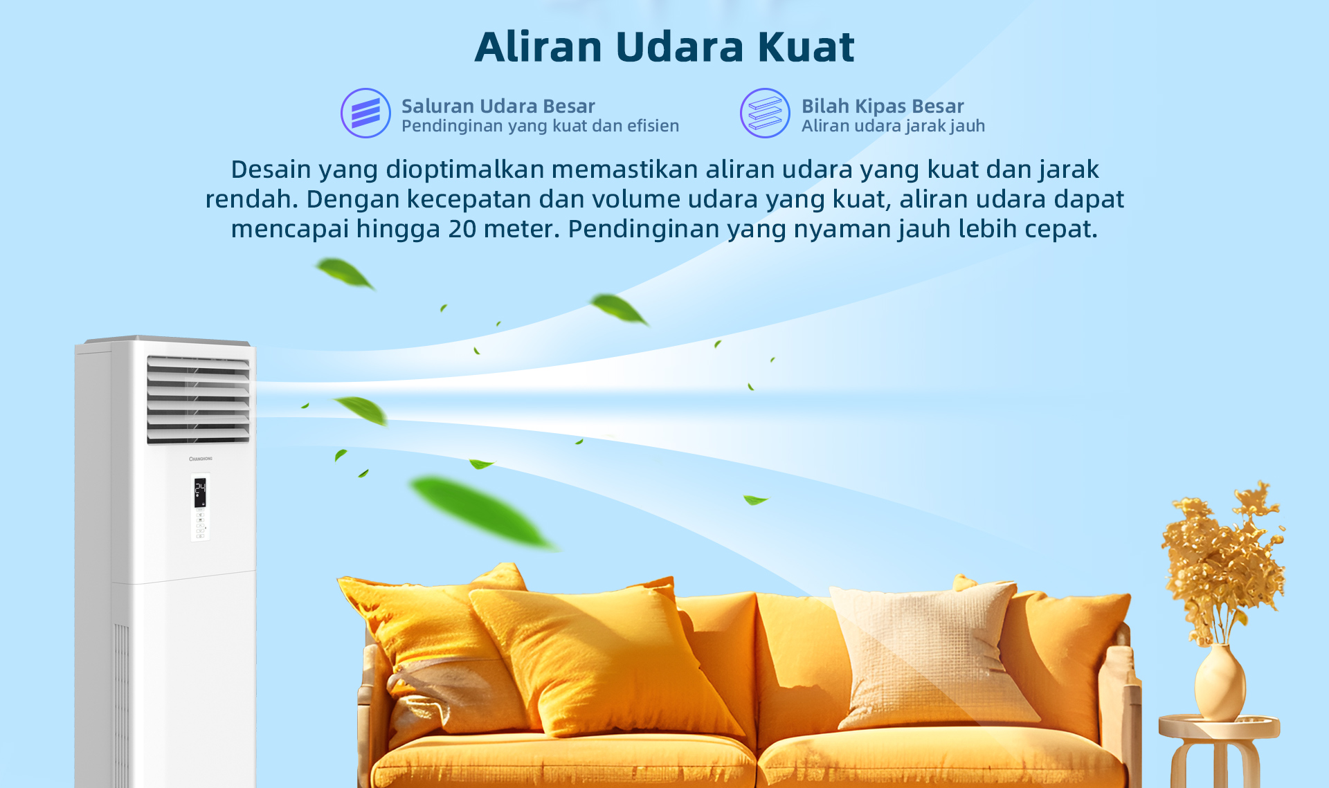 Jual CHANGHONG AC Split Follow Standing Cabinet Machine 5PK - CHFS ...