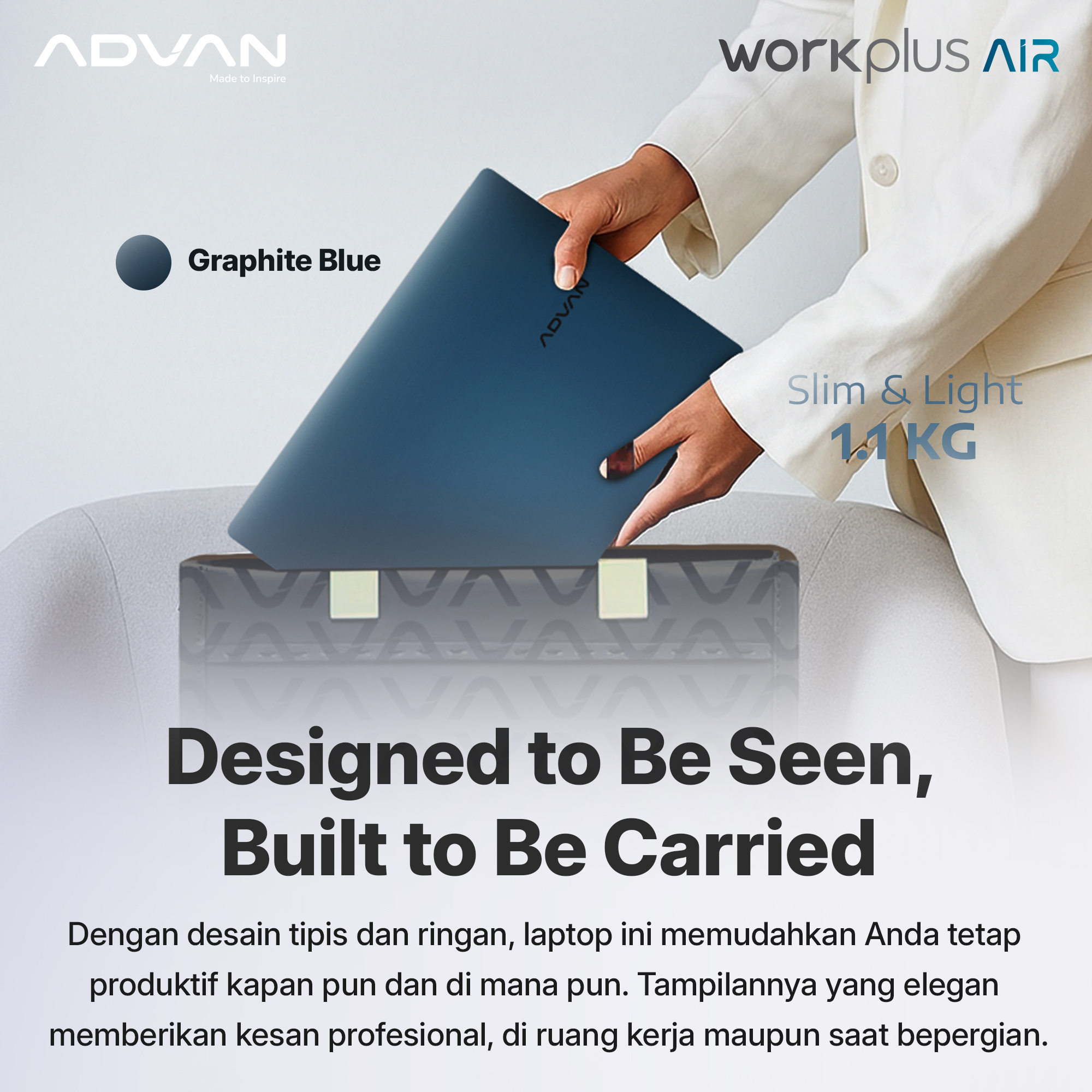 Jual [NEW LAUNCH] ADVAN Laptop Workplus AIR | AMD Ryzen 5 7535HS | 14 inch OLED Full HD+ ...
