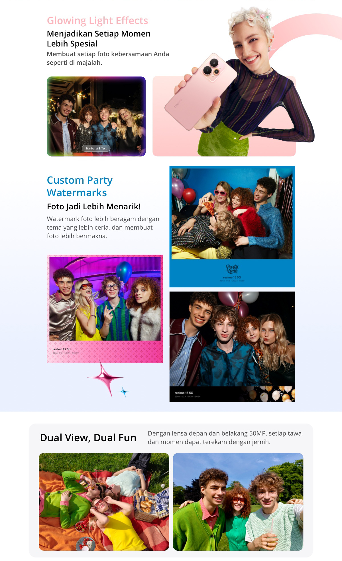 Jual realme 15 8GB+10GB* | 256GB | 50MP Sony AI Camera | Dimensity 7300 ...