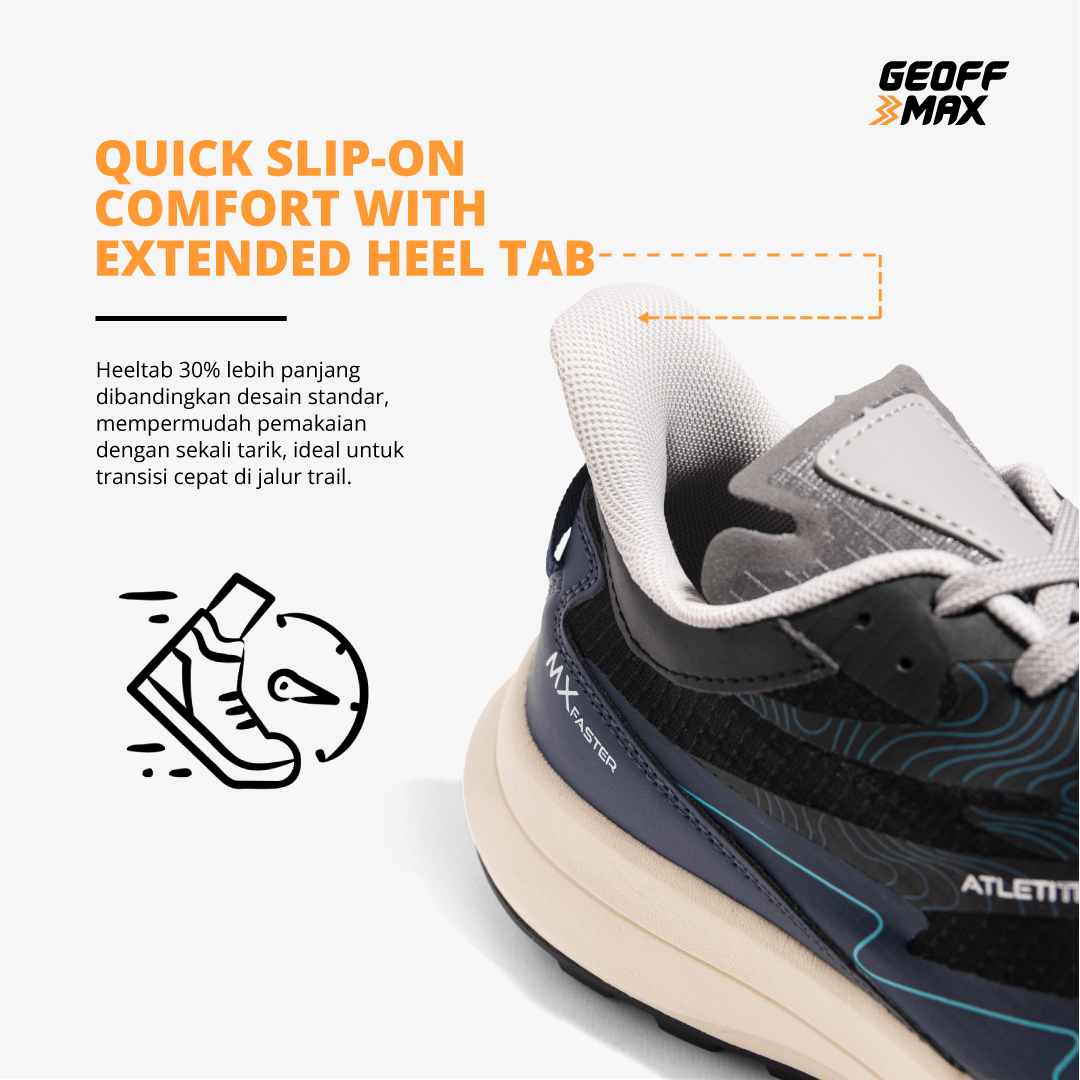 Jual Geoff Max - MX Faster Black White Trail Running Race Pria & Wanita ...