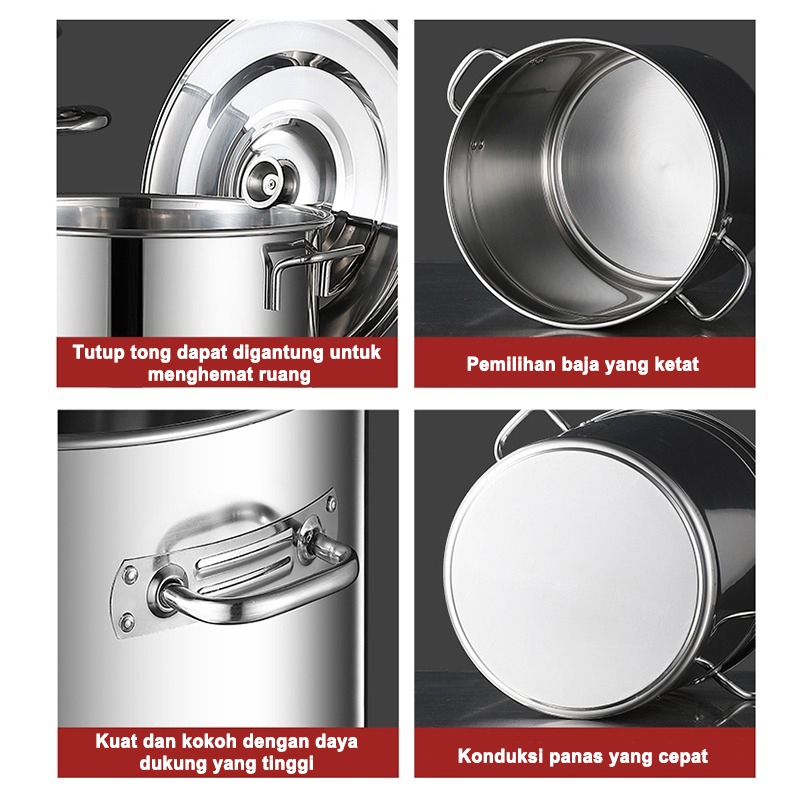 Jual Lenodi Panci Dandang Ember Stainless Steel Tebal Extra/Panci ...