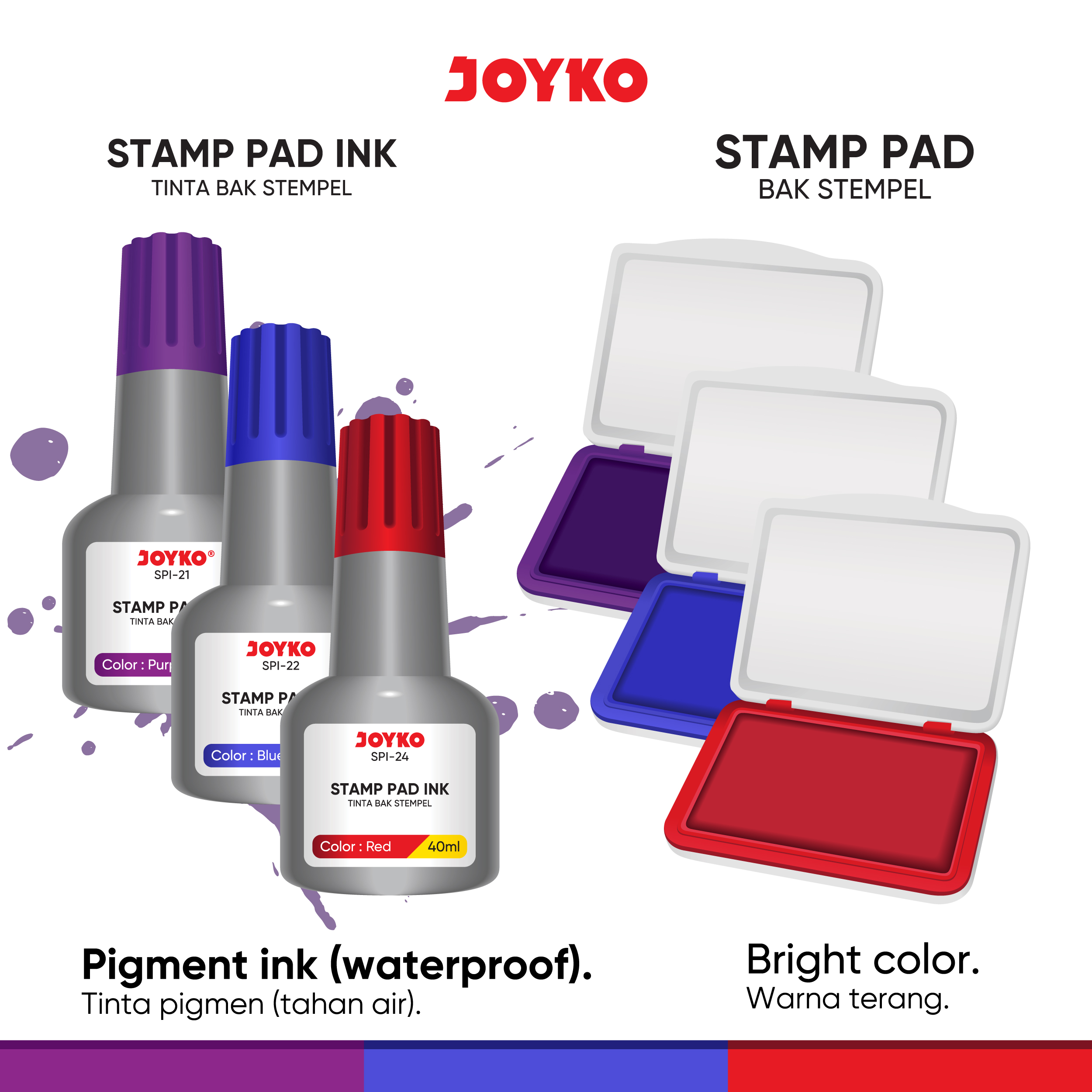 Jual JOYKO Stamp Pad Ink Tinta Bak Stempel Refill Tinta Stempel ...