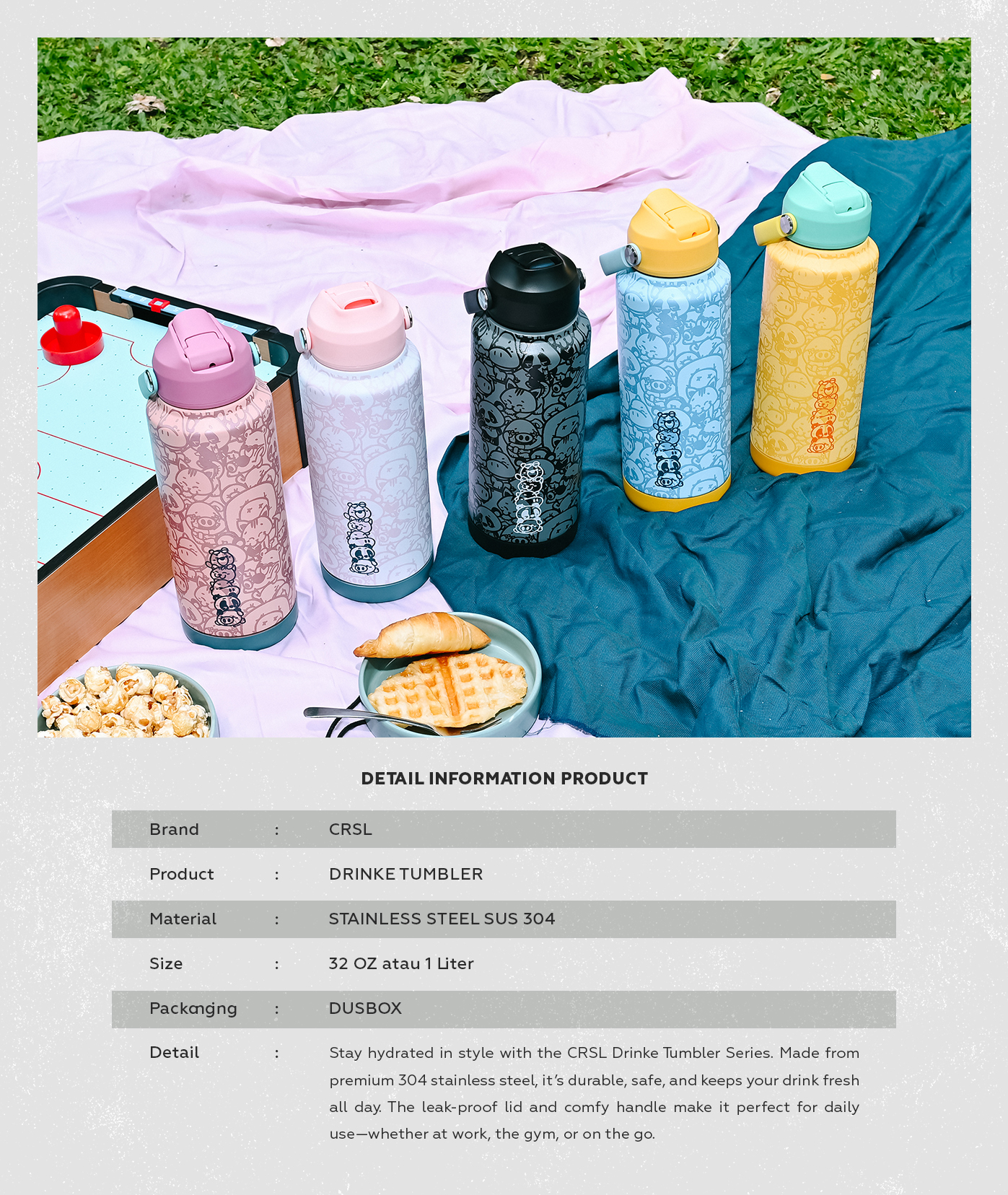 Jual CRSL Drinke Tumbler I Botol Tempat minum I Tumblr Travel Bottle ...