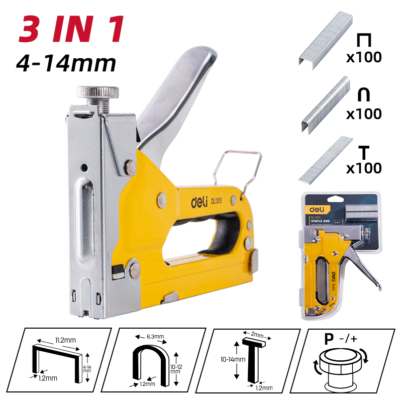 Jual Deli Staple Gun/Staples Tembak 3 in 1 Chromium molybdenum Bisa 3 ...