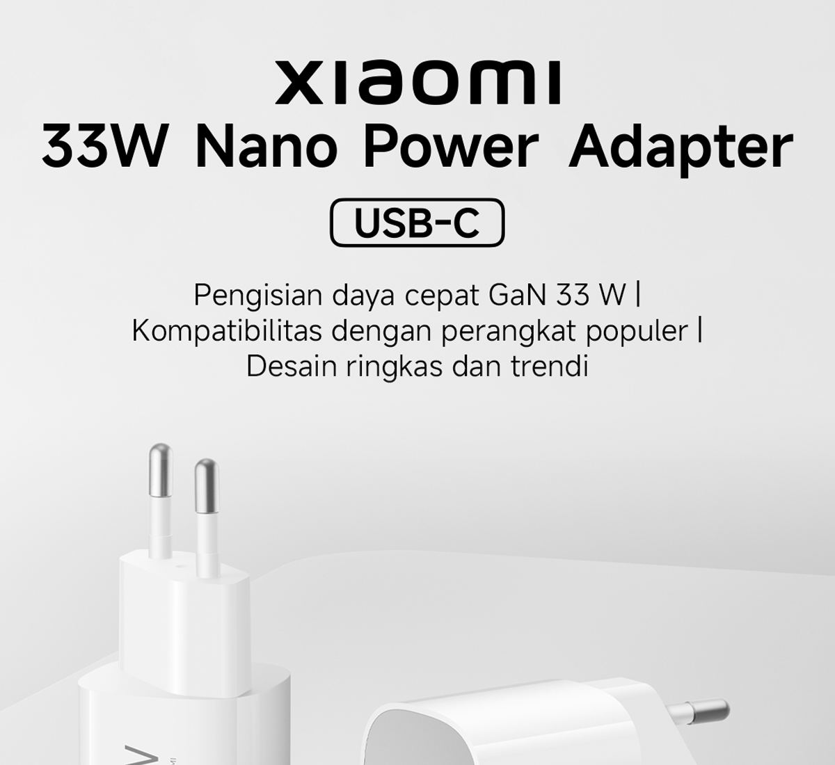 Jual Xiaomi 33W Nano Power Adapter (USB-C) | 33W GaN fast charging ...