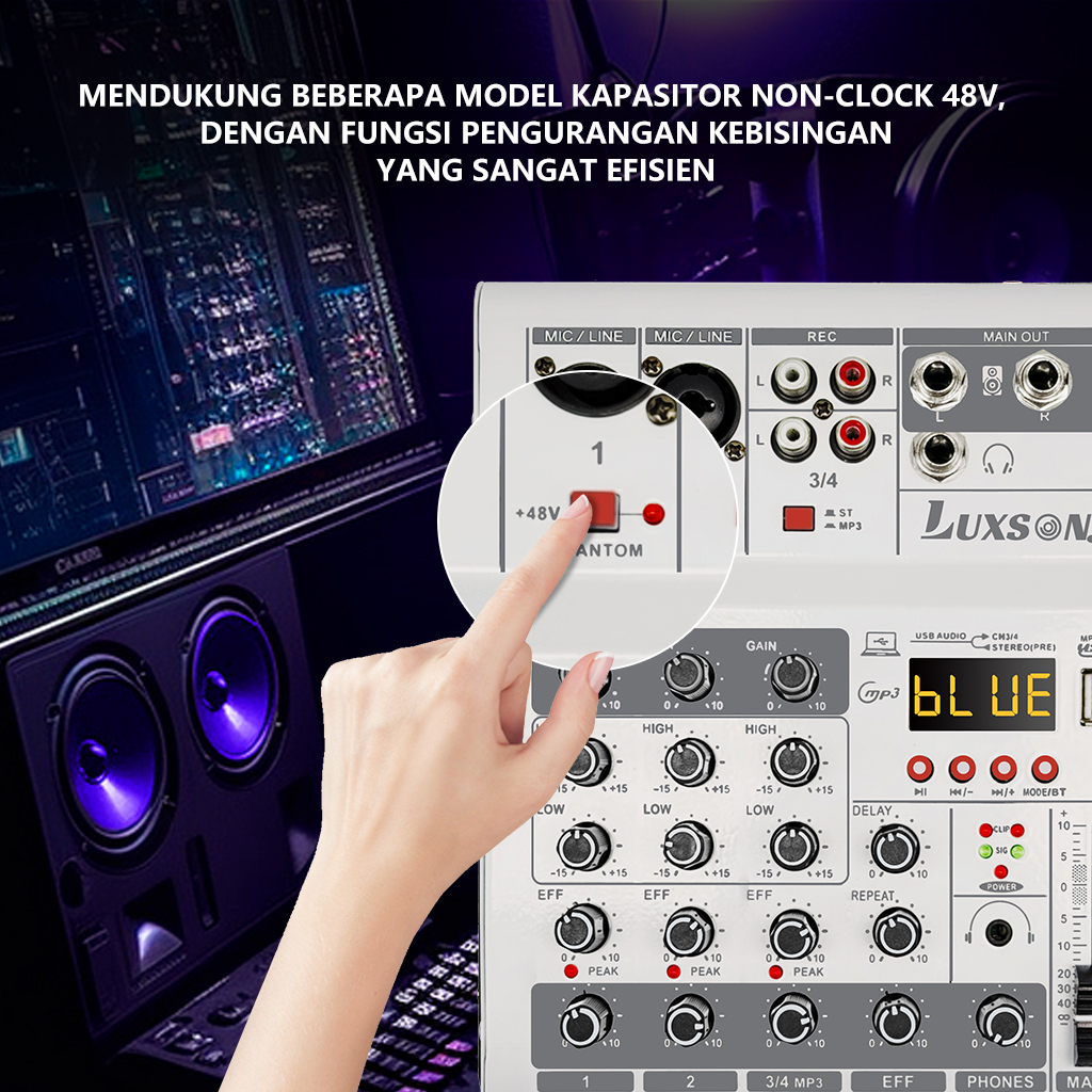 Jual LUXSONA Mixer 4 Channel Audio Mixer Mini Soundcard USB Bluetooth ...