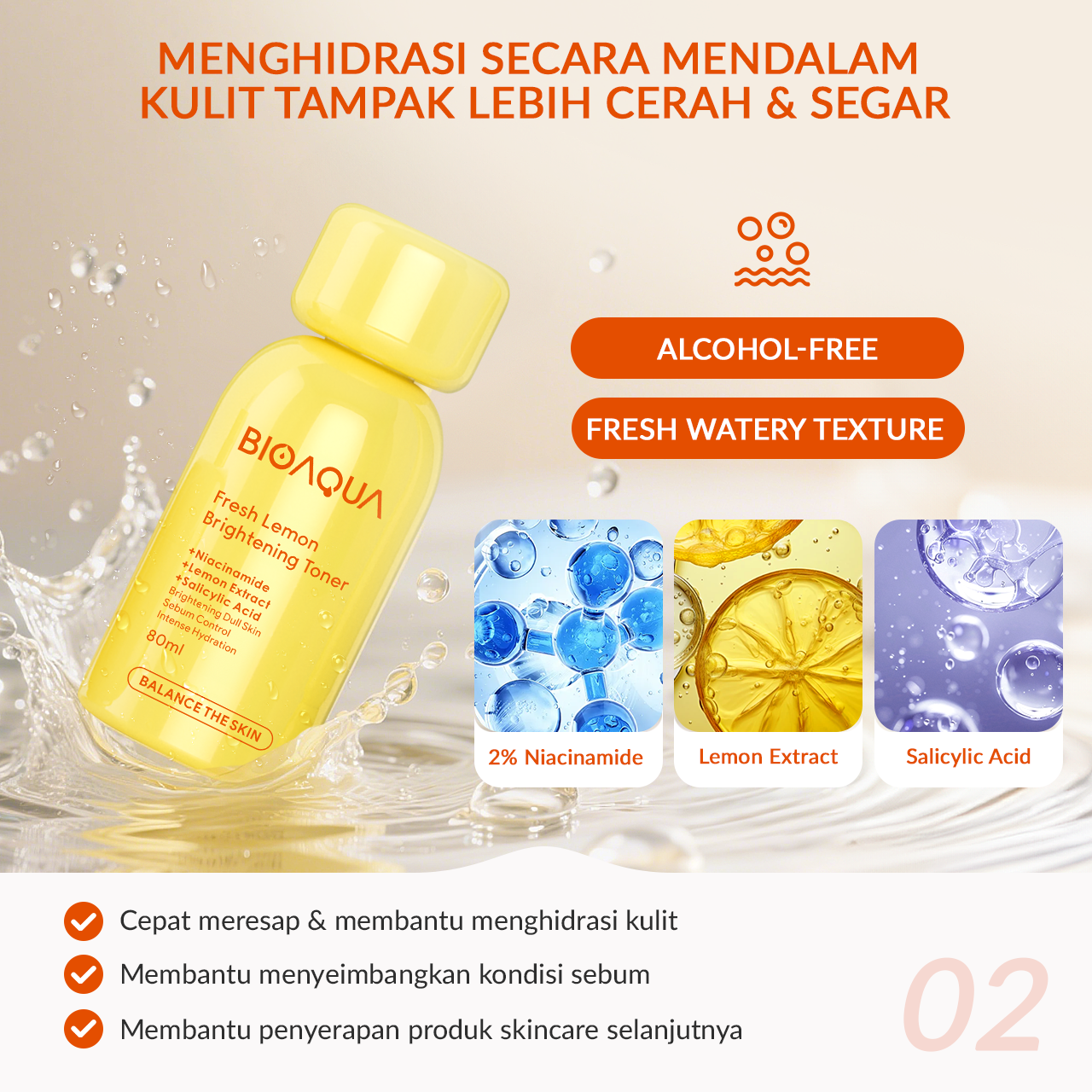 Jual [NEW LAUNCH]-BIOAQUA Skincare Paket Fresh Lemon Bright Set Skincare Paket With Facial Wash ...