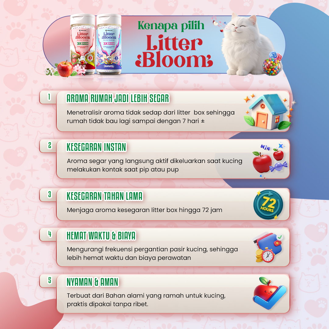 Jual Olive Care LITTER BLOOM Penghilang Bau Pipis Pup Litter Box Kucing ...