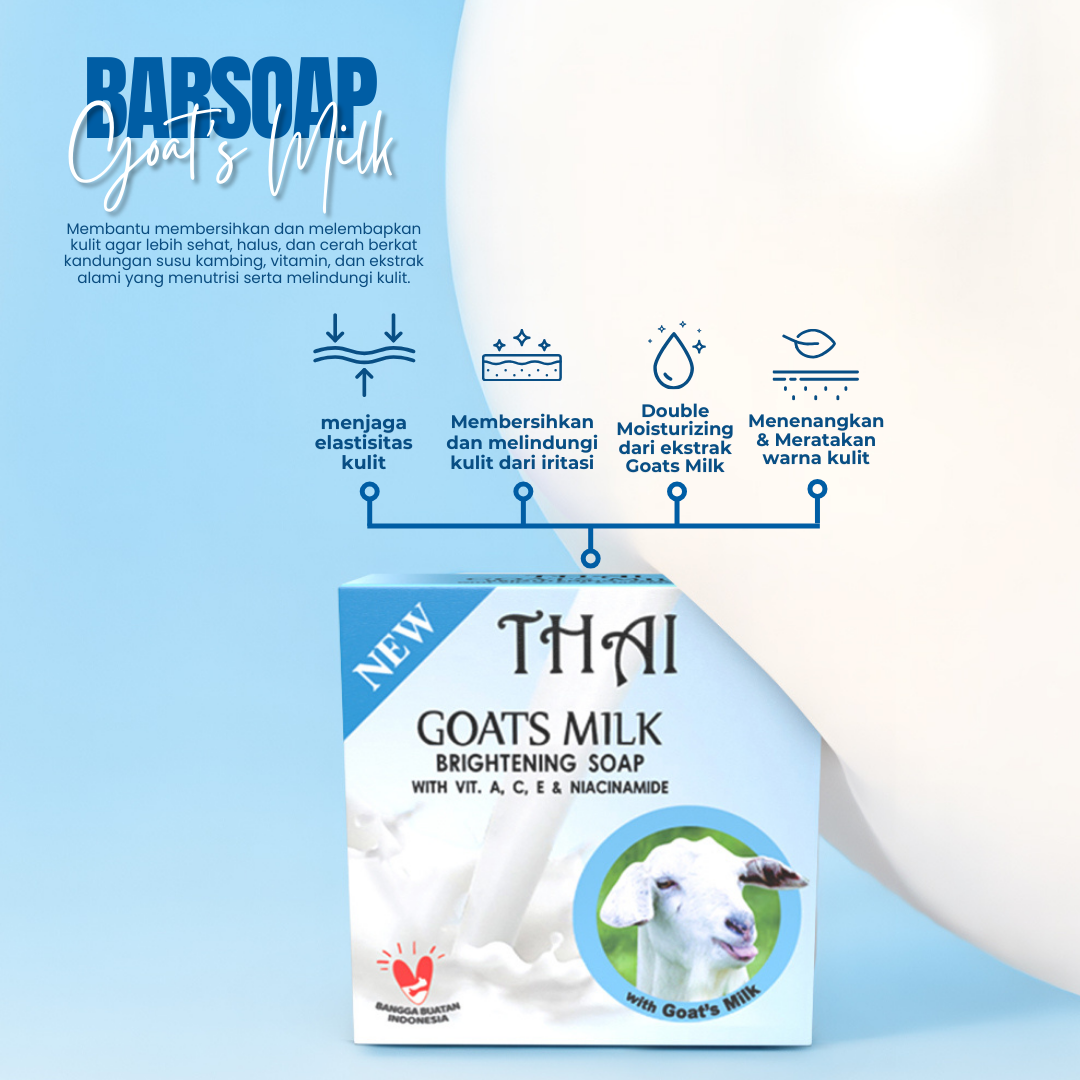 Jual Thai Goats Milk Soap Bar 50gr - Sabun Batang Susu Kambing Pemutih & Pencerah Kulit | Shopee ...