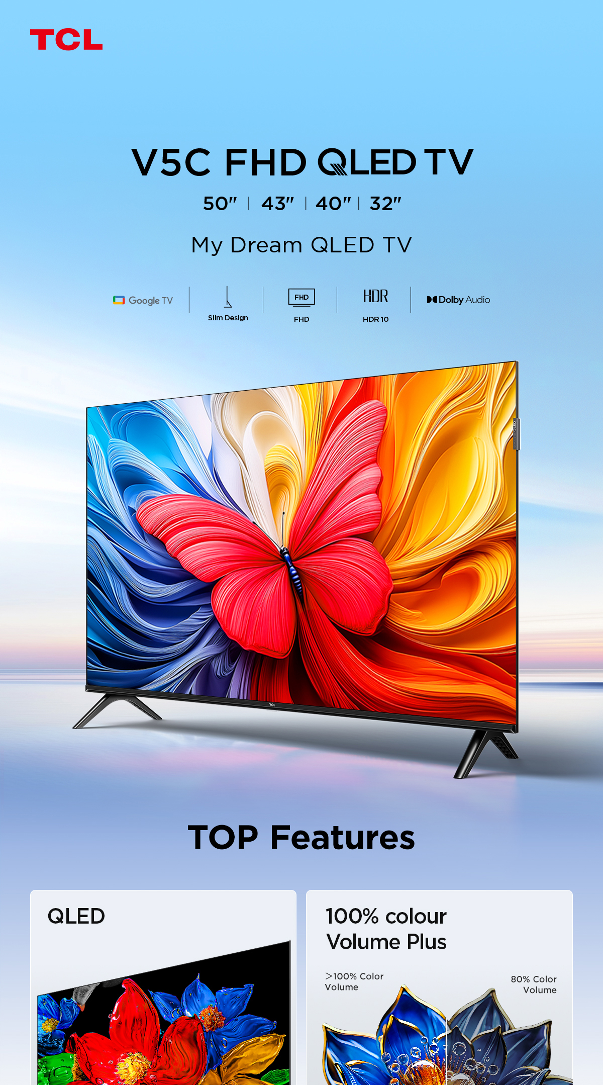 Jual TCL Ultimate QLED FHD TV 50 inch V5C - HDR 10 - Dolby Audio ...
