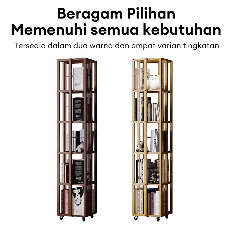 Jual Laccohug Putar Rak Buku Kayu Rak Lapisan Serbaguna Rak Minimalis ...