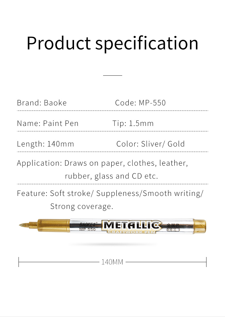 Jual Pena logam emas dan perak Warna: Emas/Perak Spesifikasi: 13.5cm ...