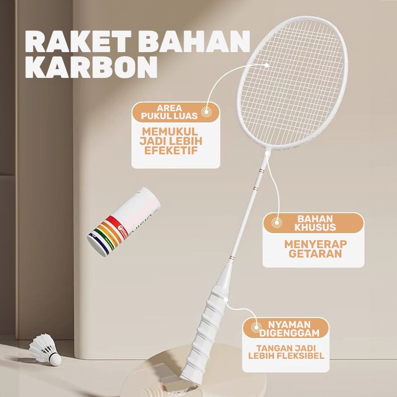 Jual BBAK Raket Badminton Raket Bulu Tangkis Isi 2 Bahan FULL CARBON ...