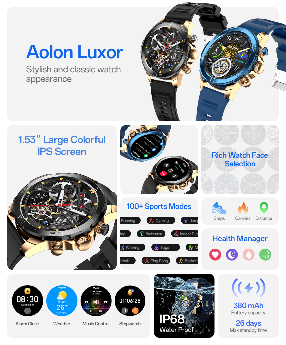 Jual [2025 Baru] Aolon Luxor Smartwatch Pria Original Bulat Strava ...