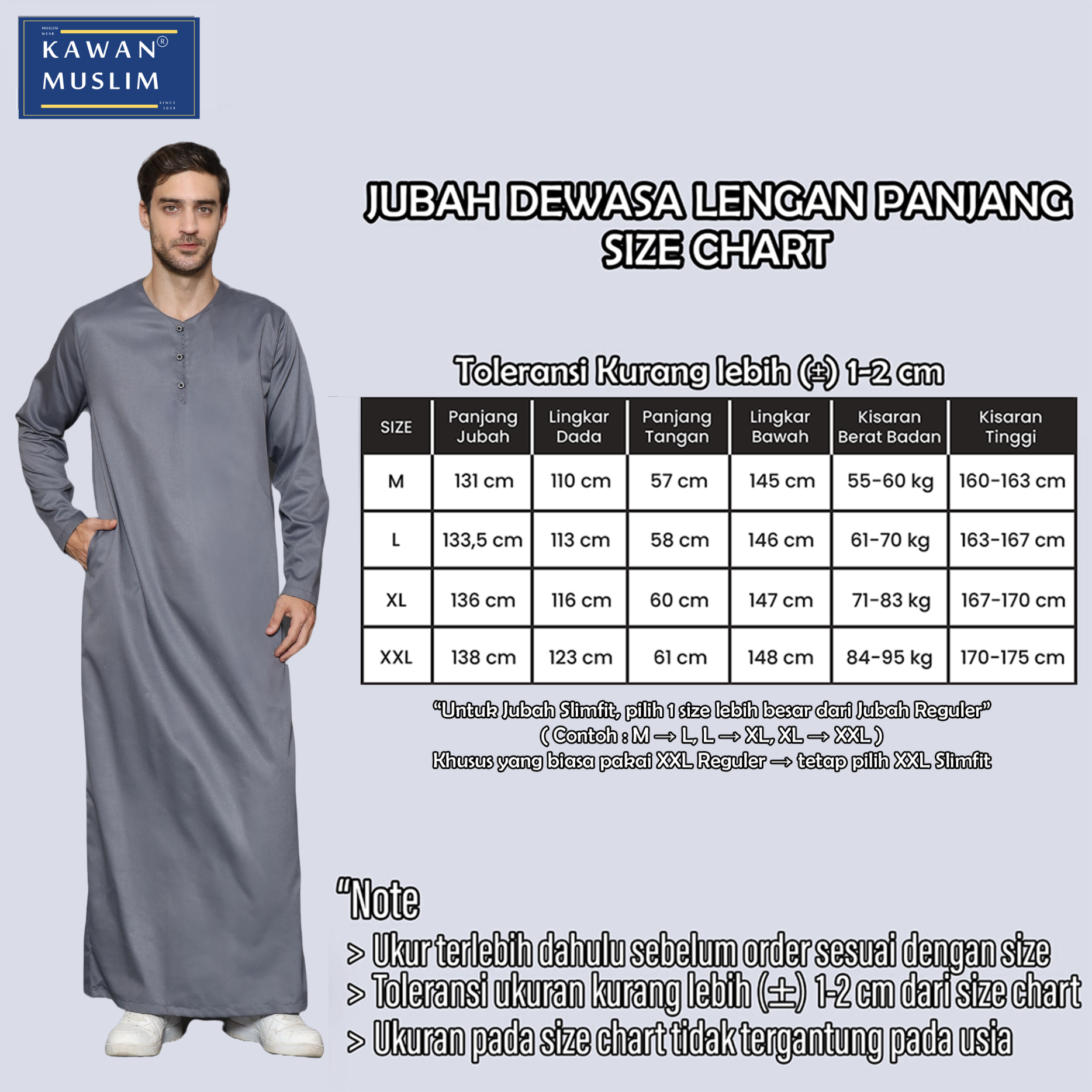 Jual Kawan Muslim - Jubah Gamis Pria Dewasa Terbaru Umroh Haji Lengan ...