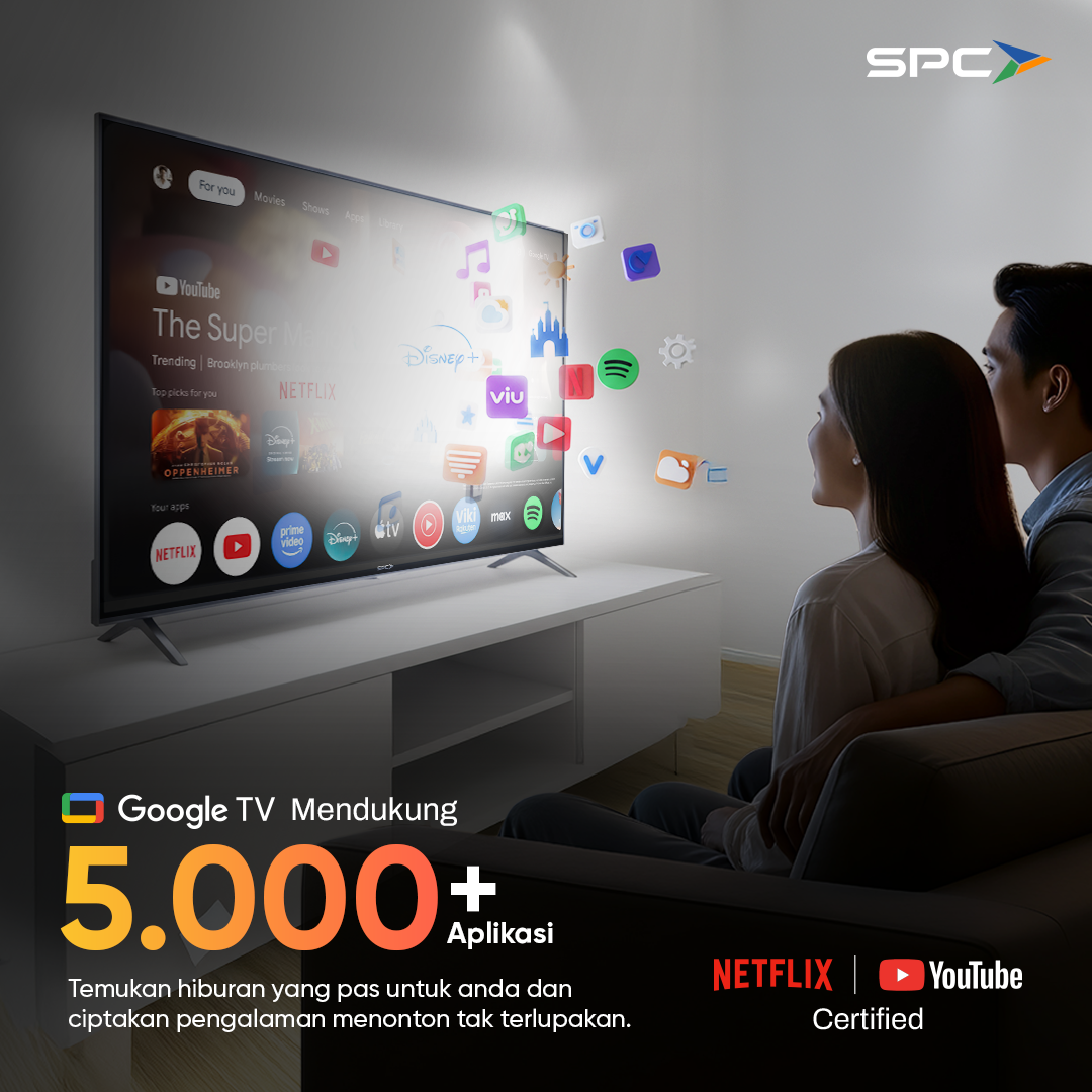 Jual SPC Google TV 65 inch - ST65 QLED Google TV 4K UHD | Dolby Audio ...