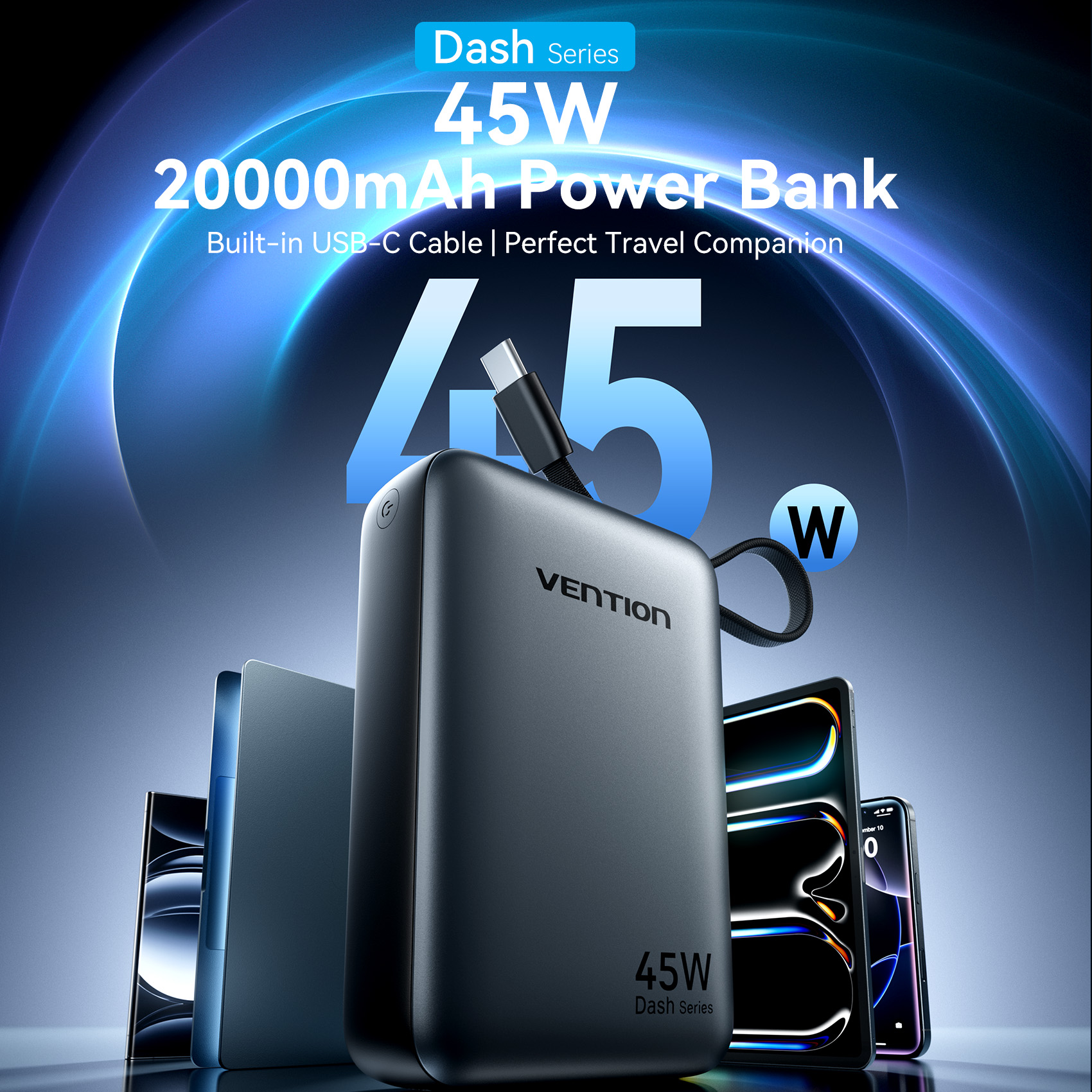 Jual [Tersertifikasi CCC] Vention Universal Powerbank Dash Series ...