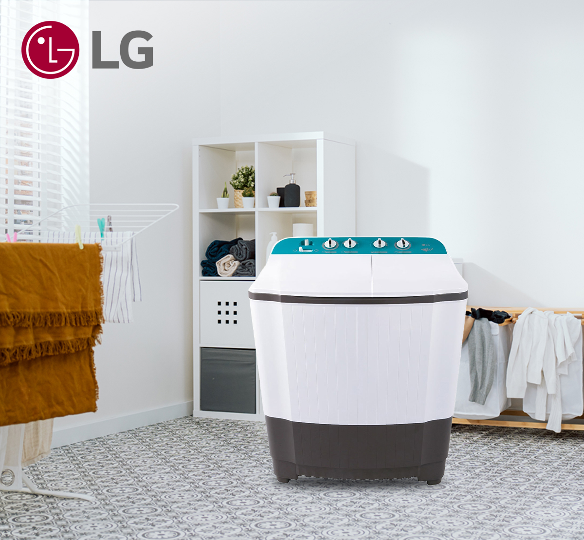 Jual LG Mesin Cuci 2 Tabung 7kg - 3 Program Pencucian- Pengering Wind ...