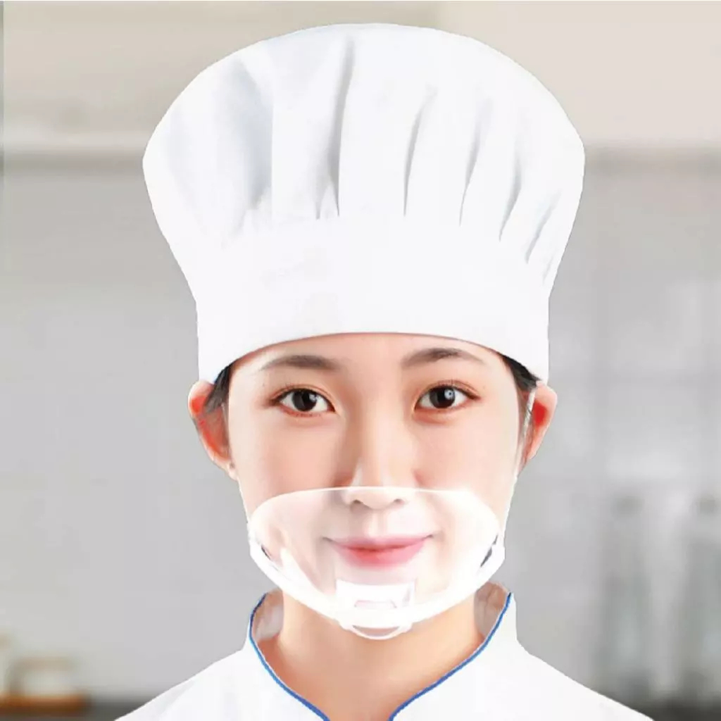 Jual Med+ Masker Transparan Plastik Mika Penutup Mulut Koki Dapur Hotel ...