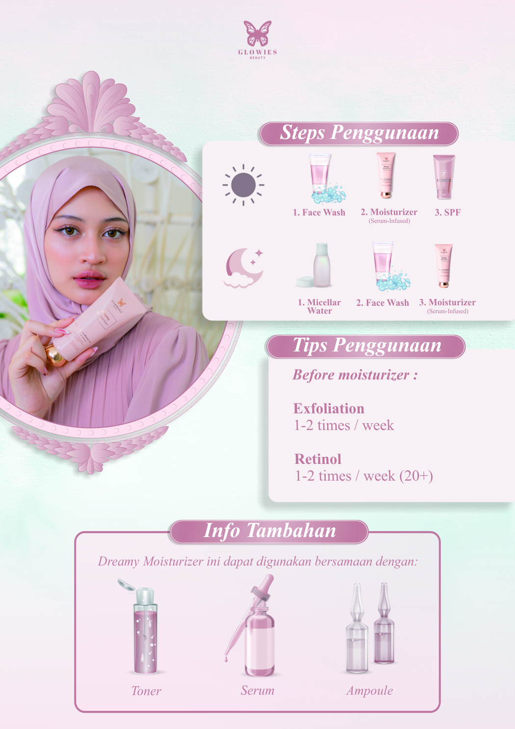 Jual Glowies Beauty Dreamy Moisturizer 80ml Pelembab Wajah Memperbaiki ...