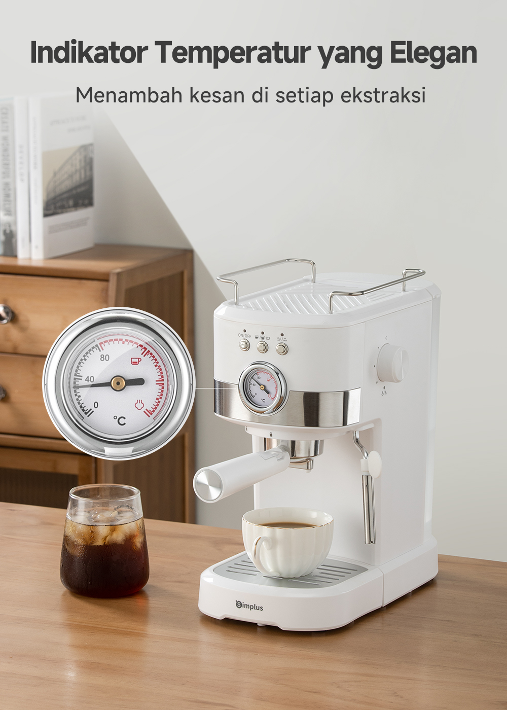 Jual Simplus Mesin Espresso Semi Otomatis Tekanan 15bar Kapasitas