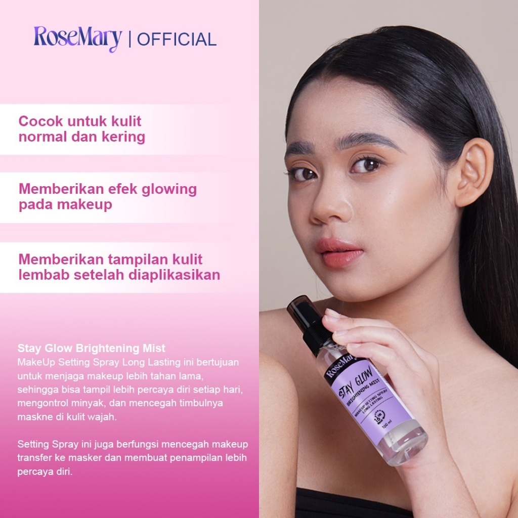 Jual Rosemary Setting Spray Stay Glow Long Lasting Make Up Brightening ...