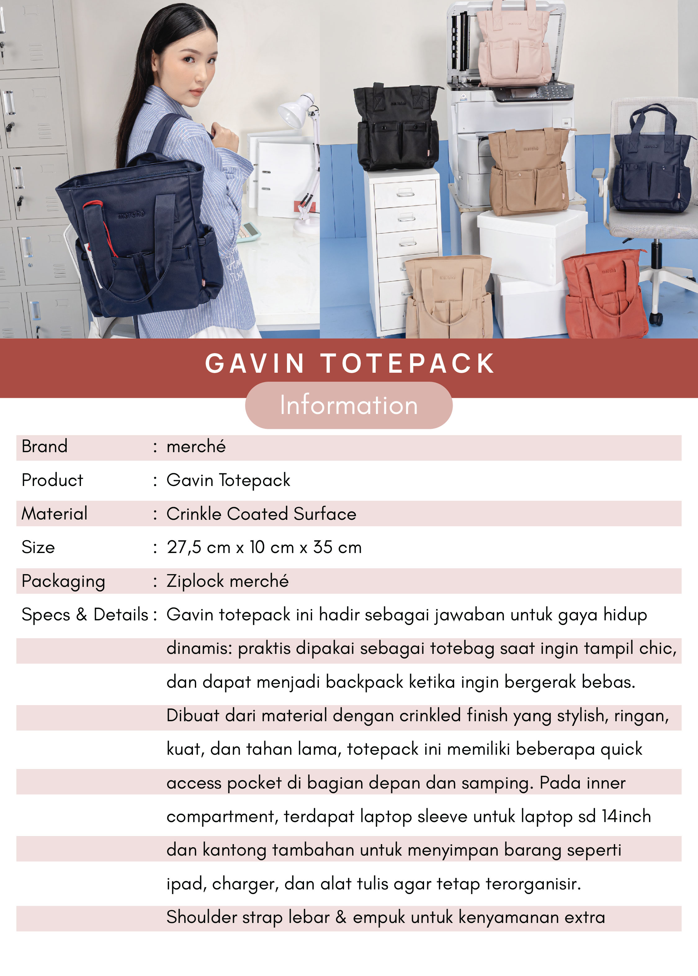 Jual Merche Tas Wanita Gavin Totepack | Shopee Indonesia