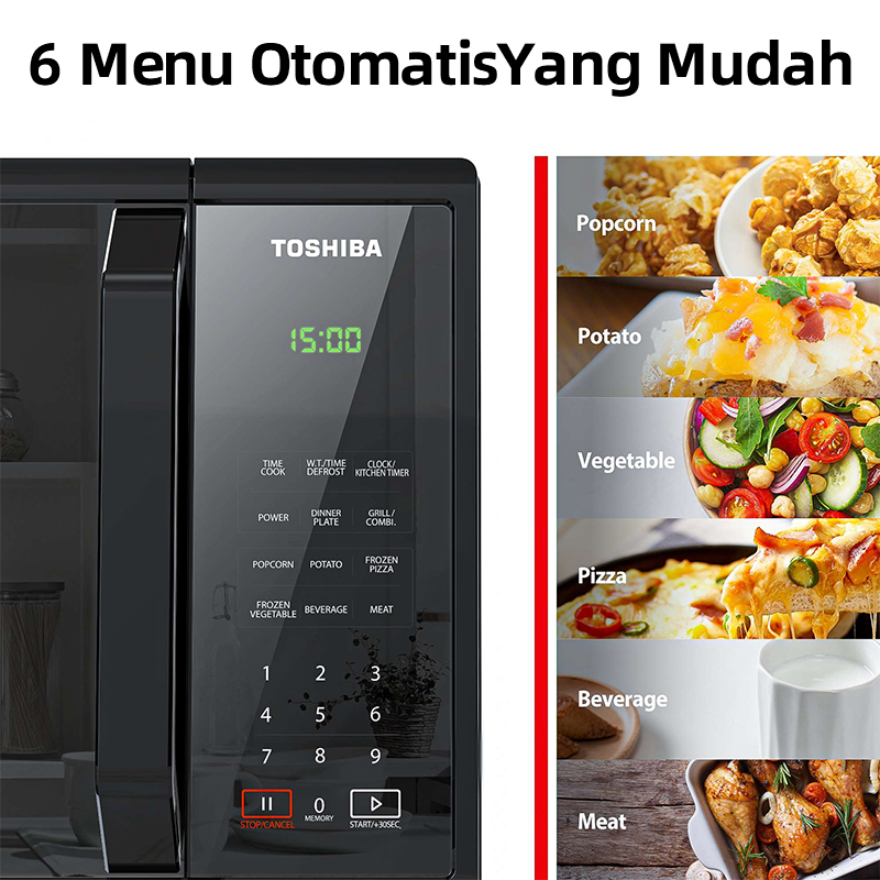 Jual Toshiba 23L Electric Oven & Microwave 2-in-1 with Grill MM-EG24P ...
