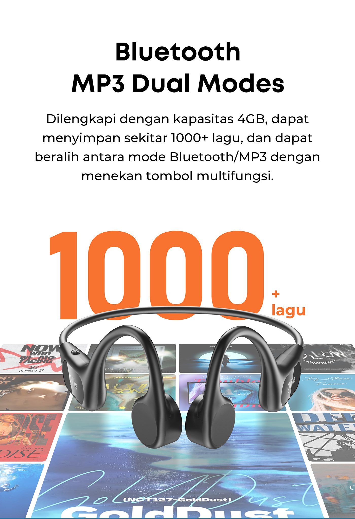 Jual [NEW PRODUCT] Olike Earphone Bone Conduction EBC01 MP3 Running ...