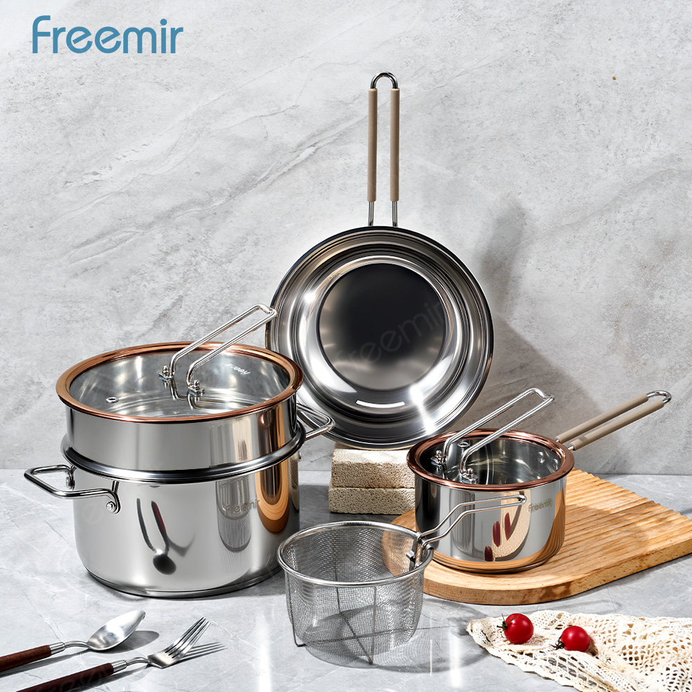 Jual [SERI API] freemir electric Set stainless SUS304 Set isi 5 Panci ...