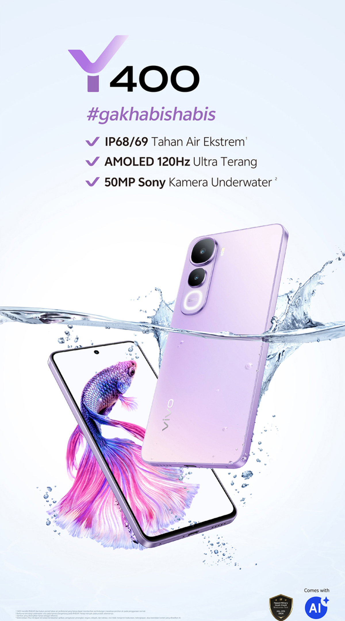 Jual Vivo Y400 (8/128GB)(8/256GB) -AMOLED 120Hz Ultra Terang, IP68/69 ...