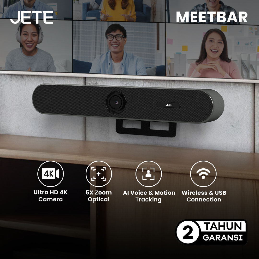Jual Webcam Video Conference JETE Meetbar 4K UHD 5x Digital Zoom dengan ...
