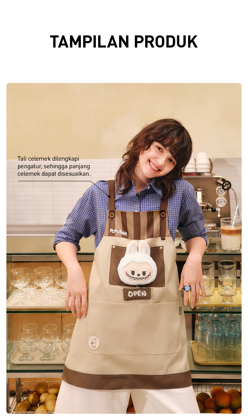 Jual POP MART POP BEAN Coffee Factory Series - LABUBU Apron | Shopee ...