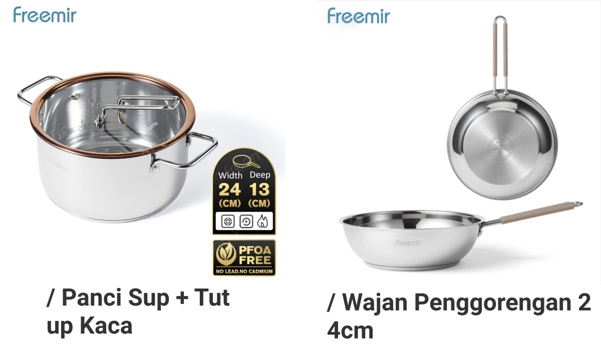 Jual [Extra Gift] freemir electric Set Stainless Seri Api SUS 304 Panci ...