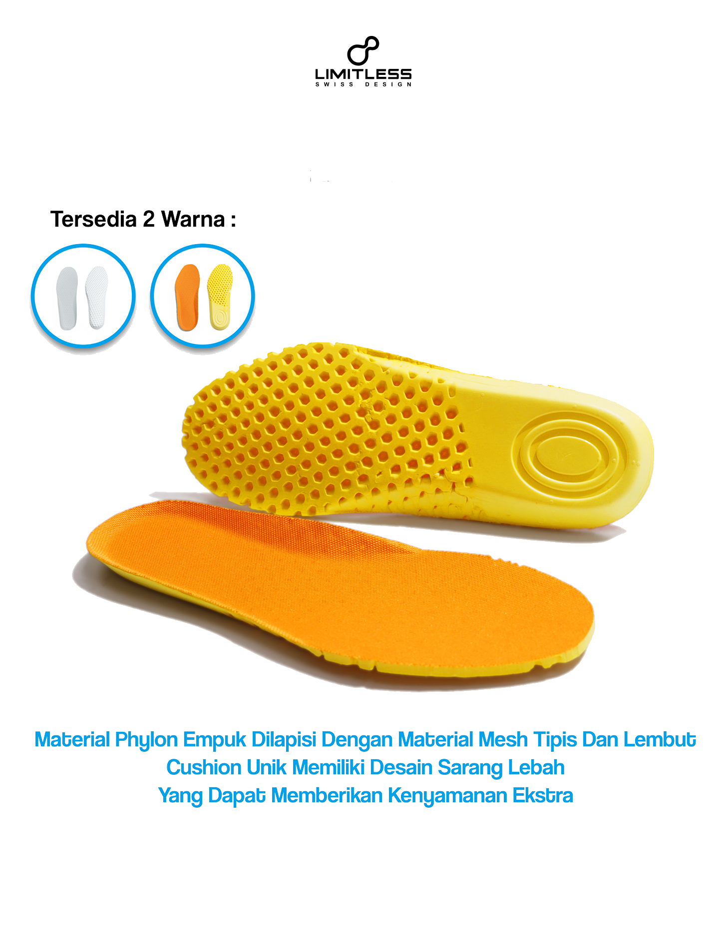 Jual Limitless - Insole Insole Sepatu Eva Anti Jamur - Size 40-43 ...