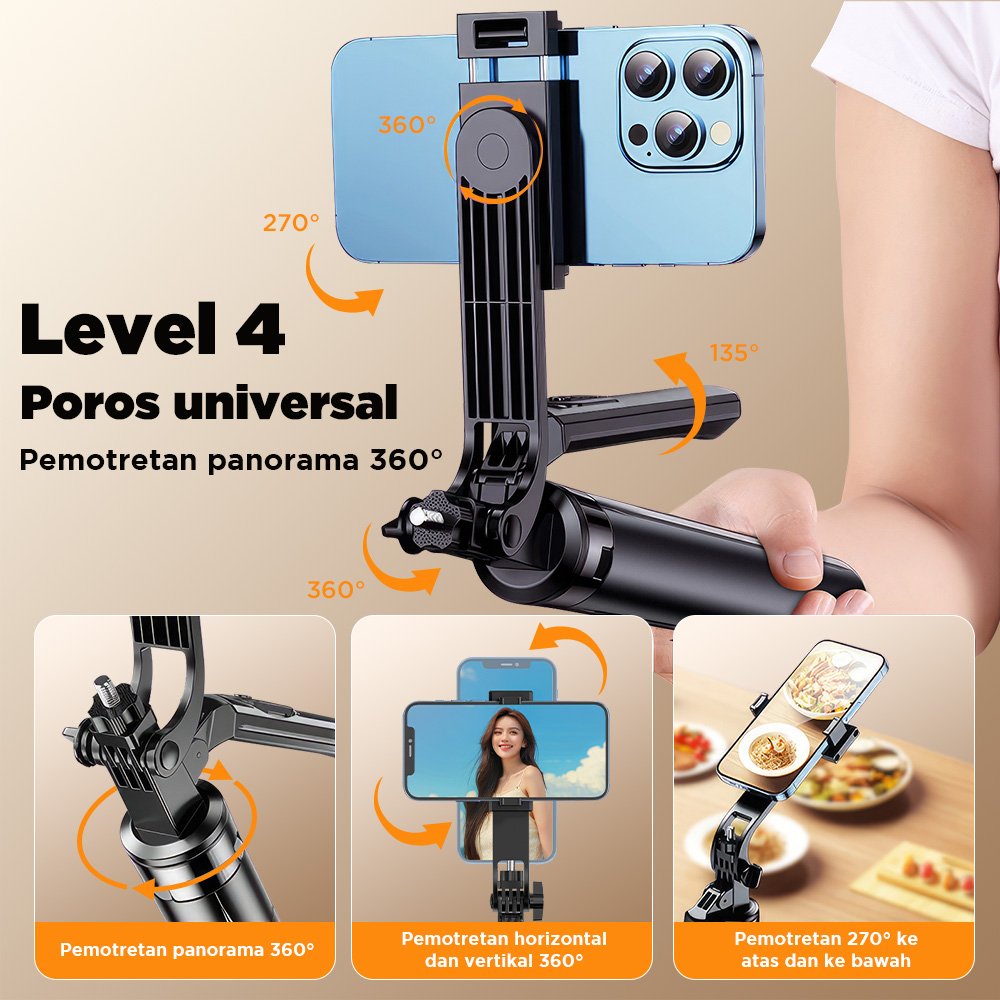 Jual NEXID 4in1 Tongsis Tripod Bluetooth 1.8m 4 Kaki Stainless Steel ...
