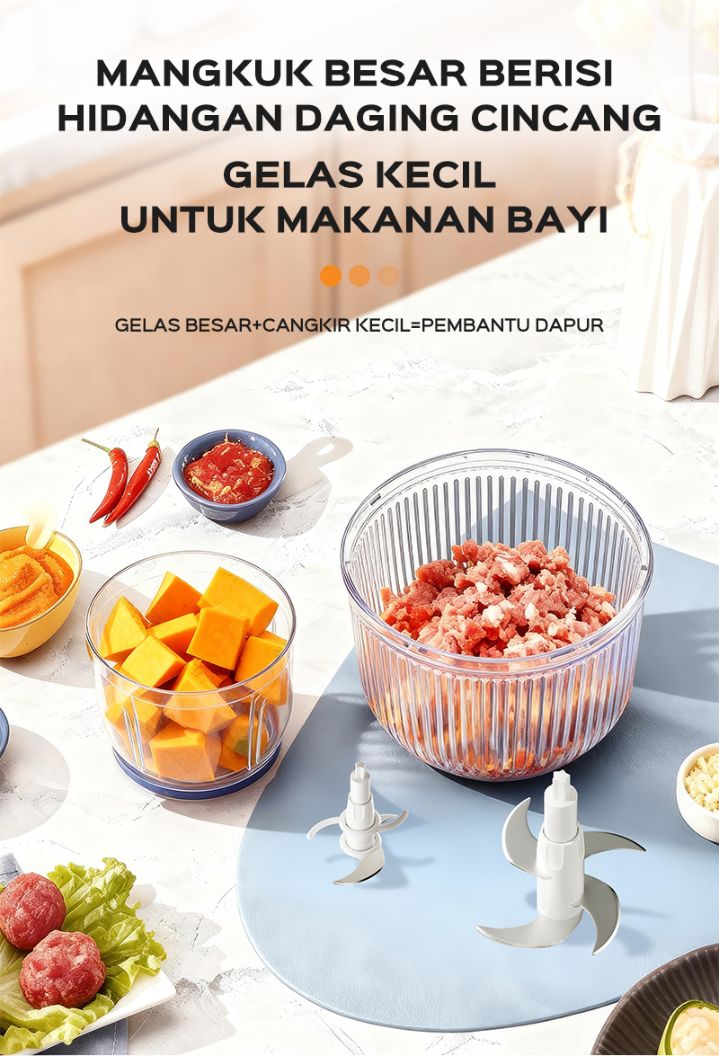 Jual HAN RIVER Blender 2.5L+0.6L Dual Cup 3-IN-1 Multifungsi Chopper ...