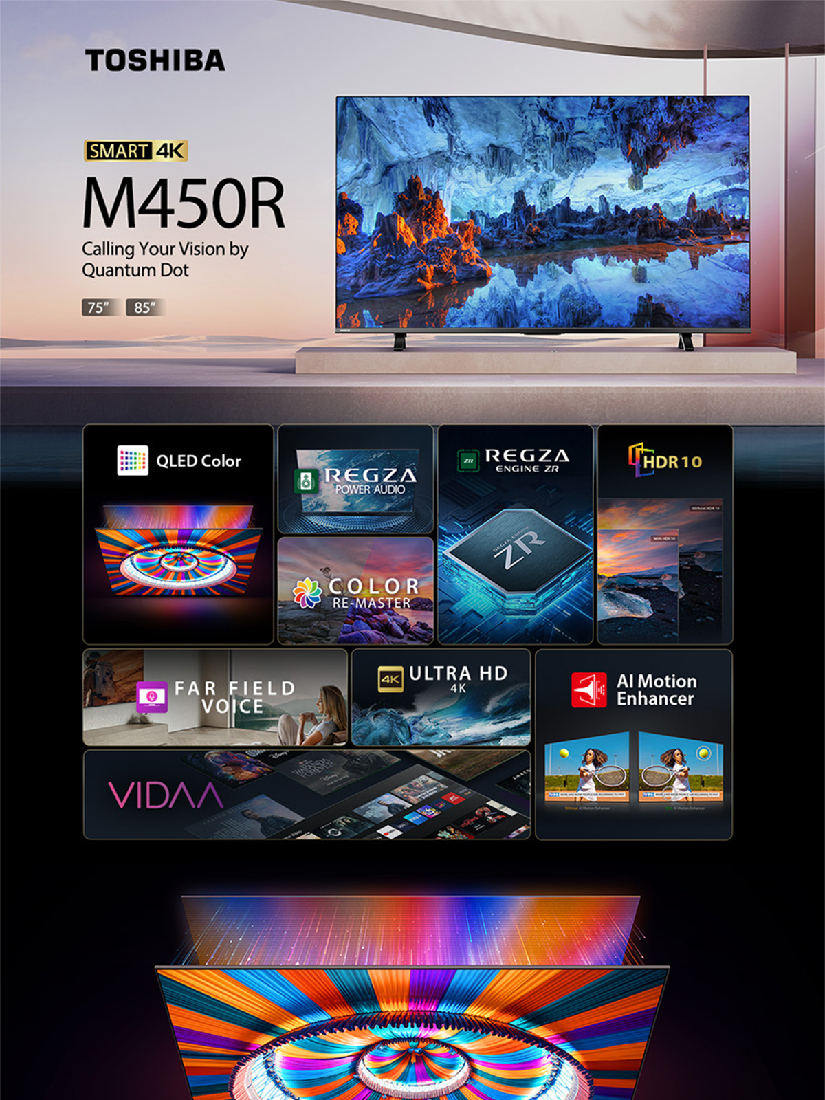 Jual [AI 4K QLED] Toshiba TV 55" 4K UHD QLED AI Smart TV - Regza ZR ...