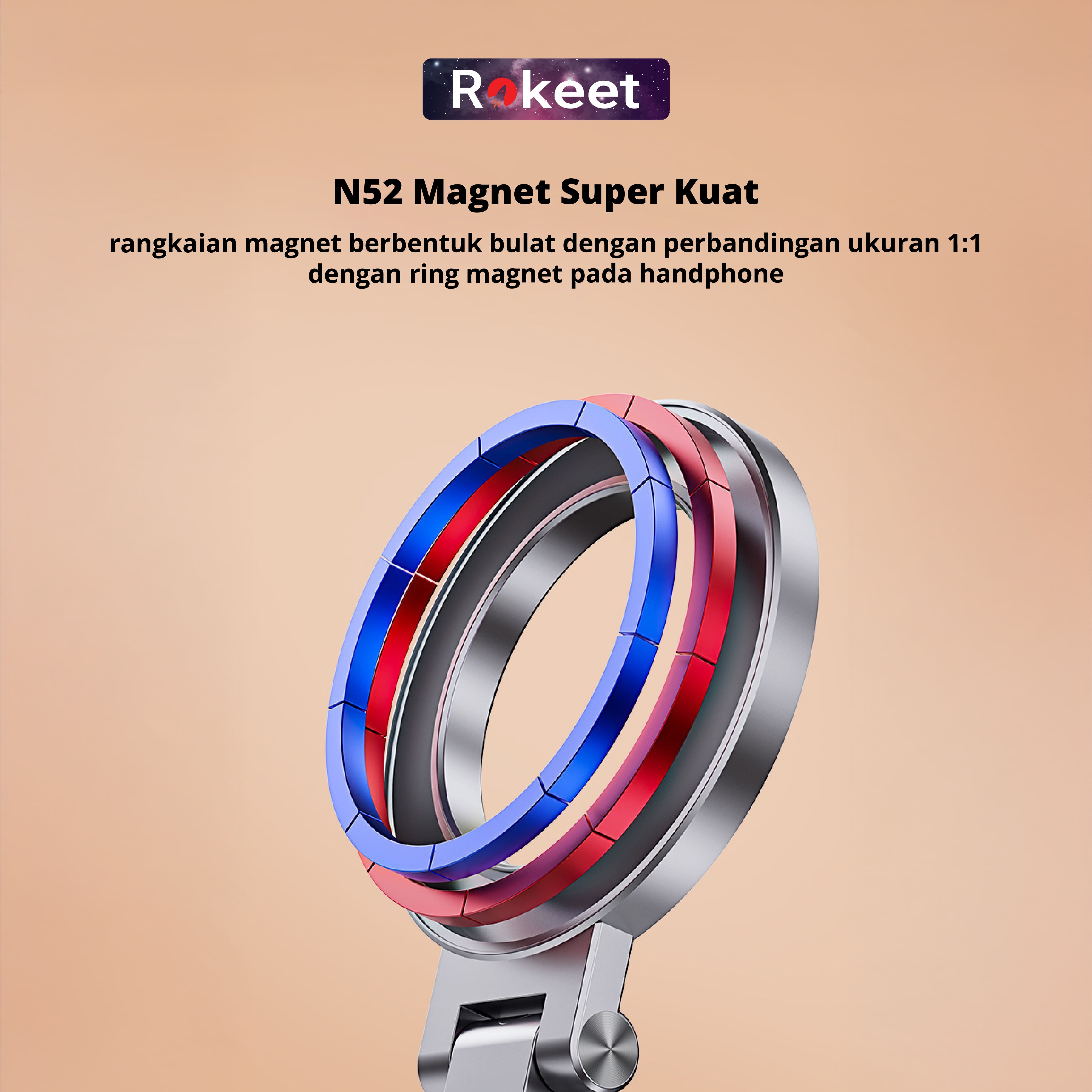 Jual Rokeet Stand Holder HP Magnet Magsafe Universal Bisa Diputar 360 ...
