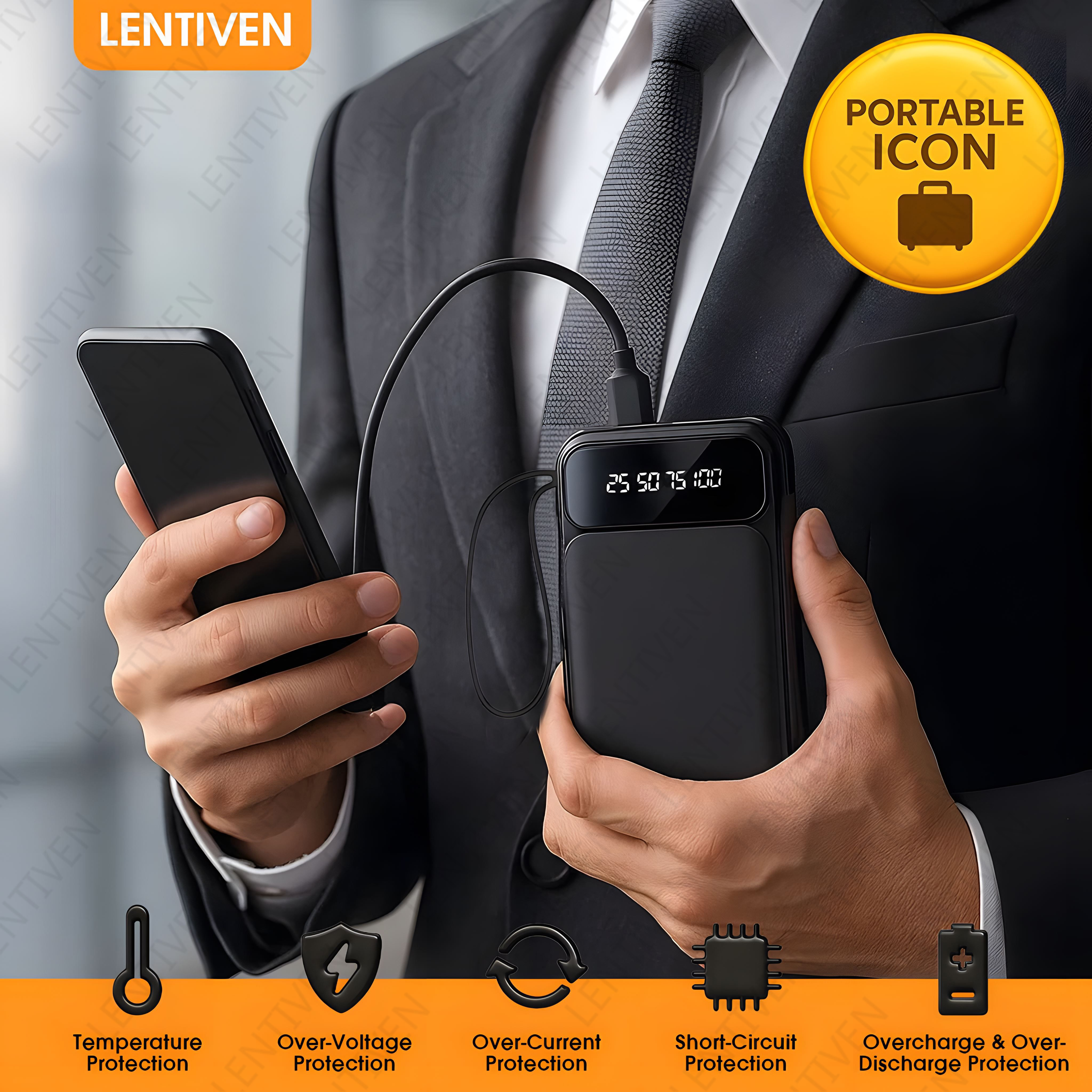 Jual LIANGWE LENTIVEN PowerBank 20000mah Mini Size With 4 USB Fast ...
