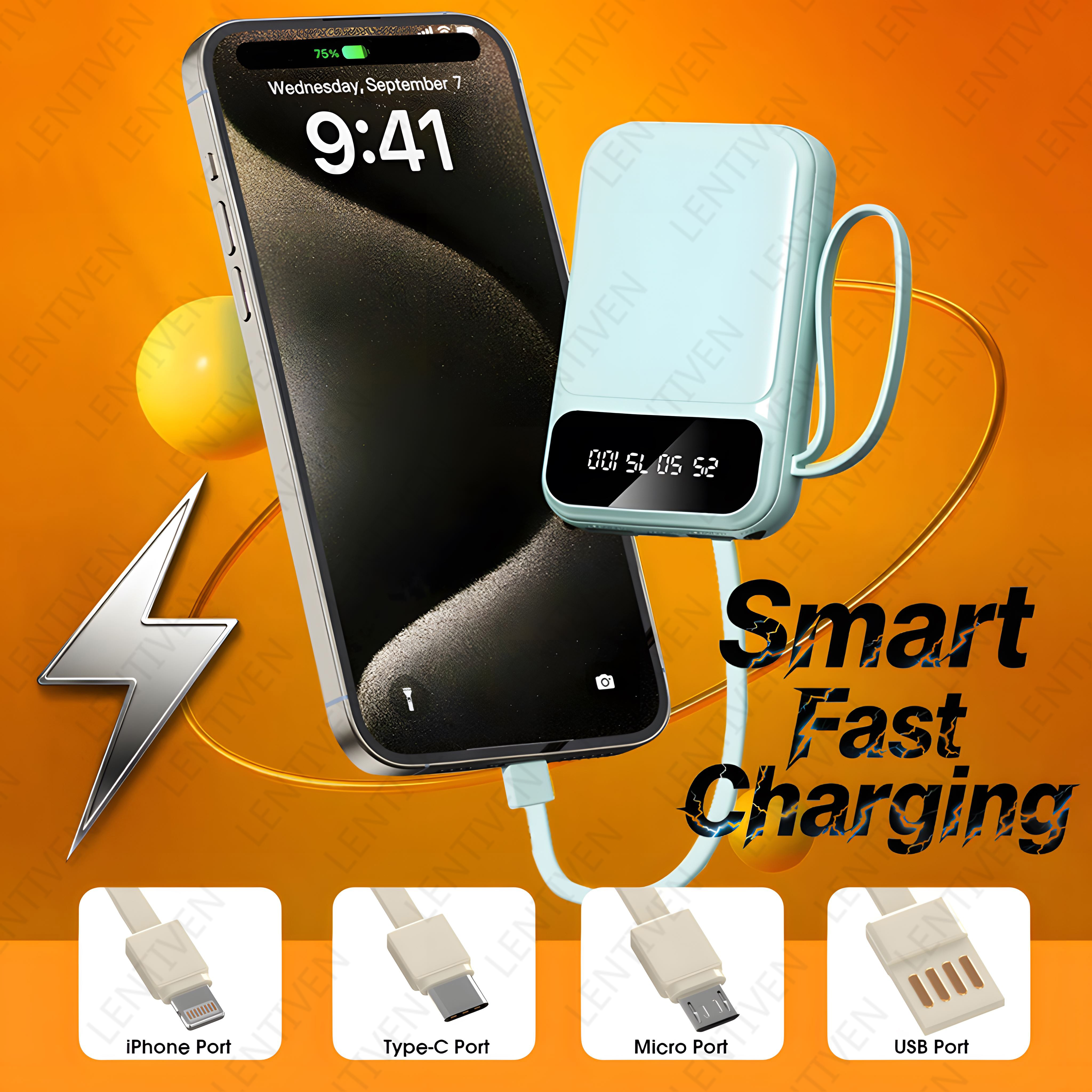 Jual LIANGWE LENTIVEN PowerBank 20000mah Mini Size With 4 USB Fast ...