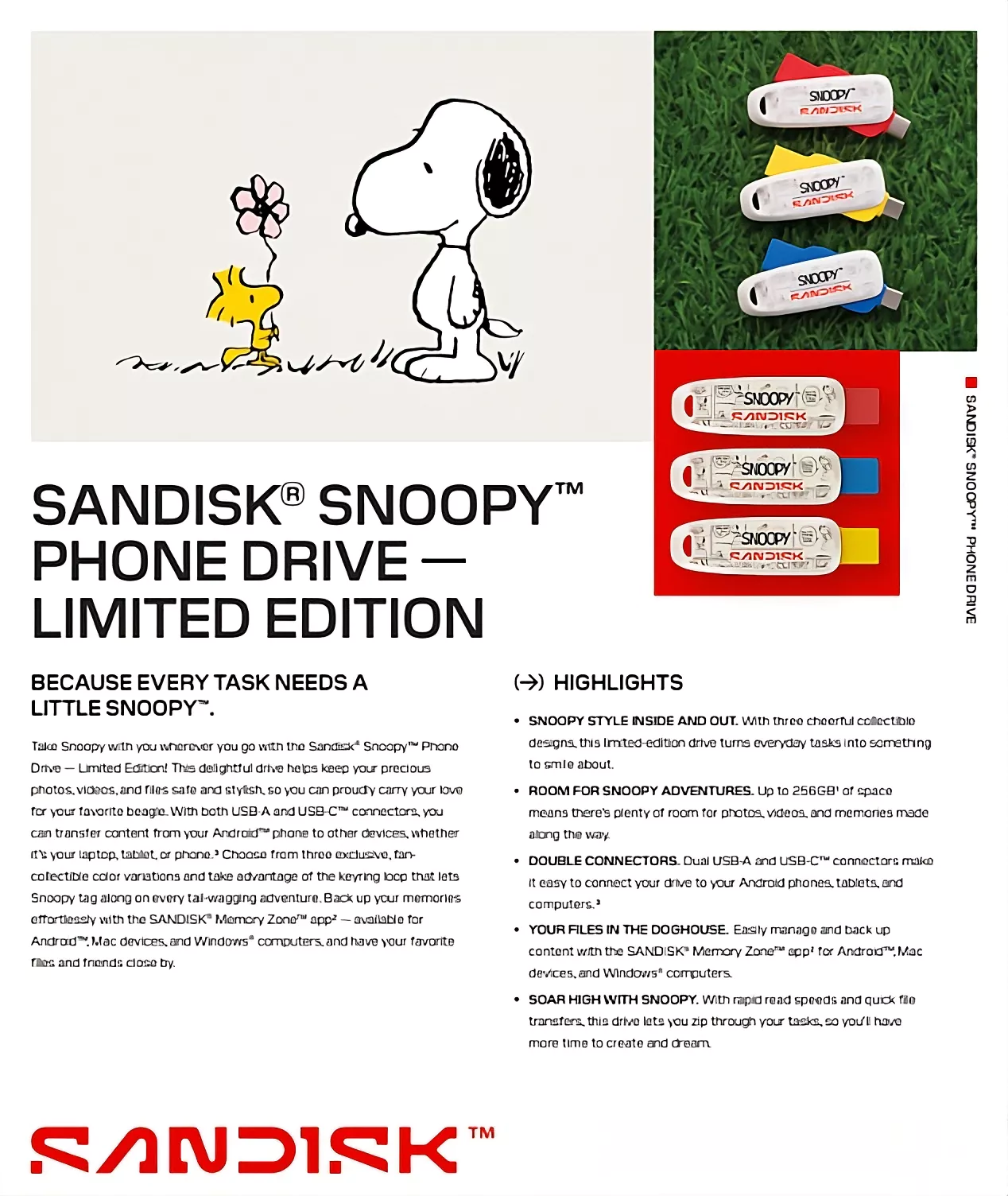 Jual SSanDisk Snoopy Phone Drive 64GB / 128GB / 256GB Limited Edition ...