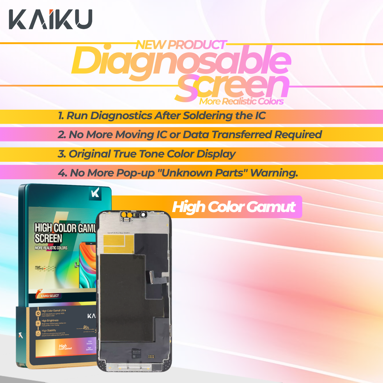 Jual KAIKU LCD for IP 13 - OLED Diagnose Fullset Touchscreen | Shopee ...