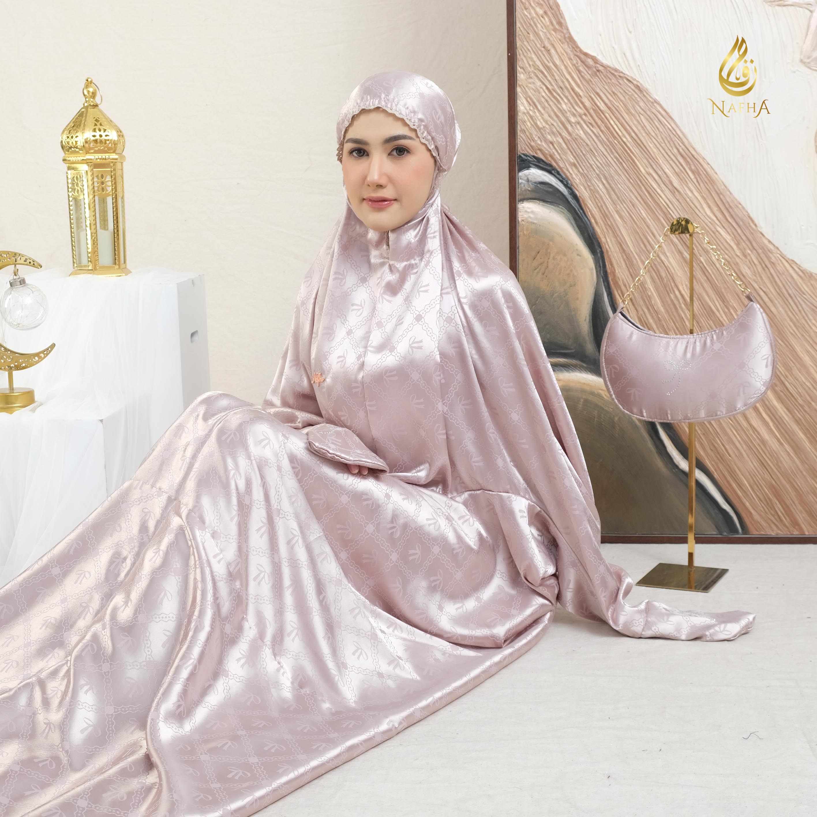Jual NAFHA - Cassandra Mukena Terusan Dewasa Sutra Silk Jaguar Arrmanyy ...