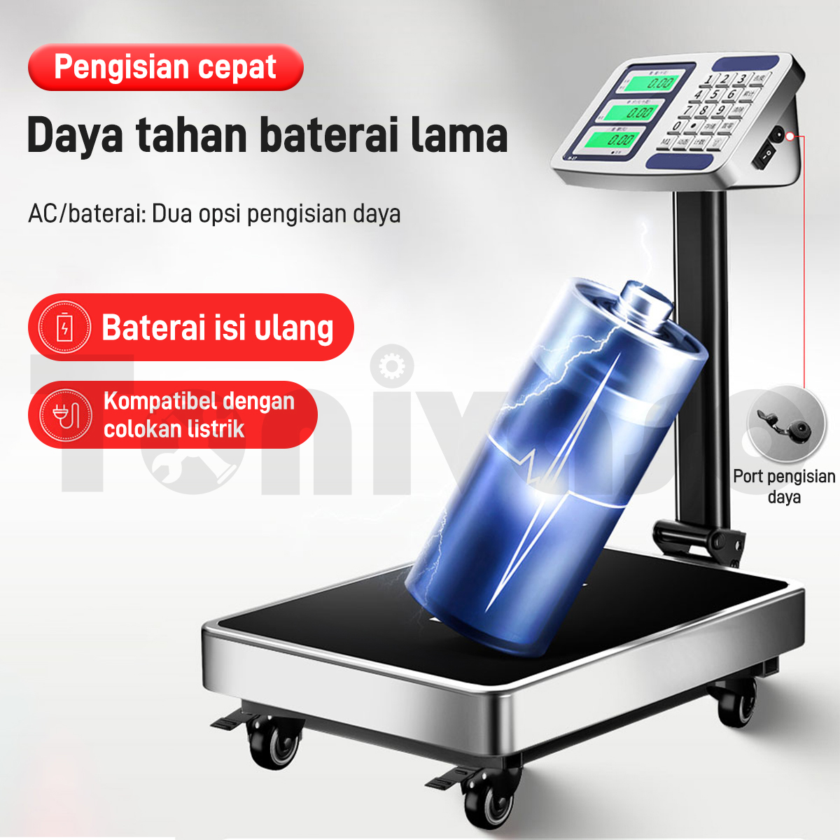 Jual Tonivaso Electronic platform scale Timbangan Duduk Digital Charger ...