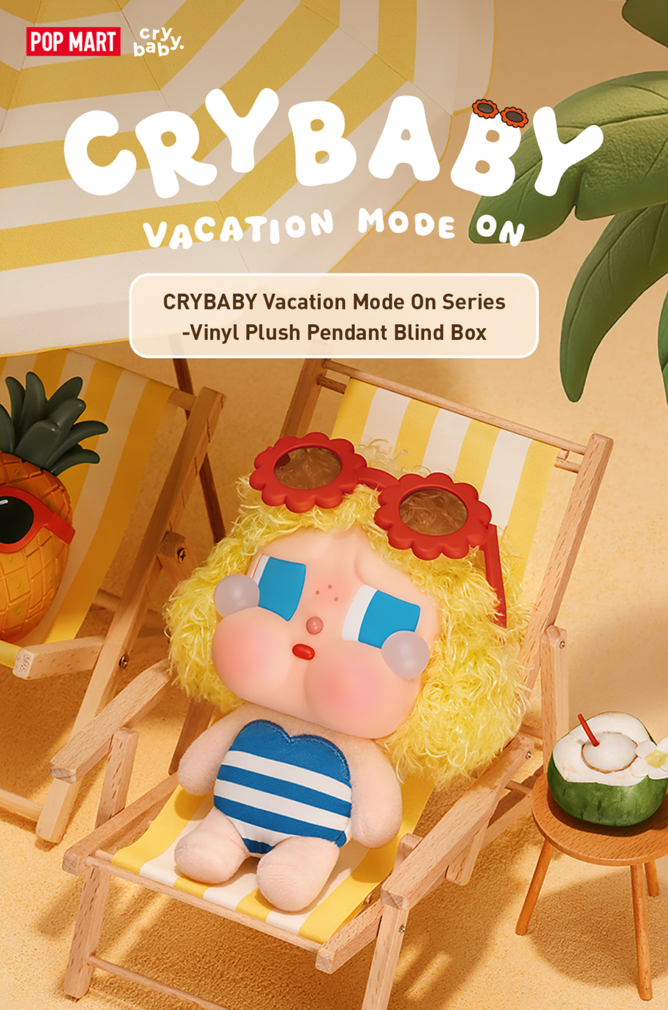 Jual POP MART CRYBABY Vacation Mode On Series - Vinyl Plush Pendant ...