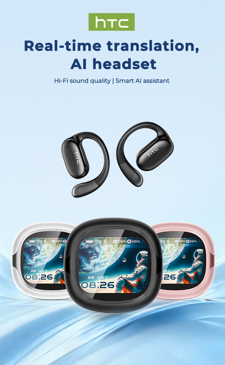 Jual HTC NE58 Earphone Wireless Bluetooth Headset AI Smart Touchscreen ...