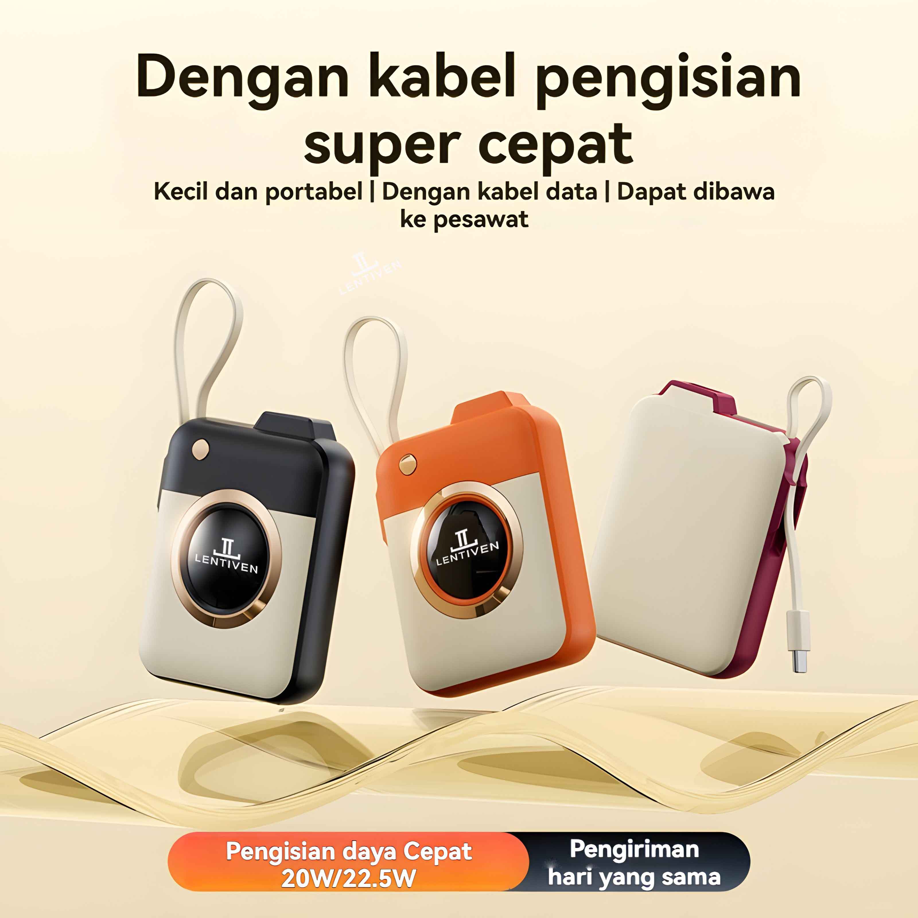 Jual WANKEI LENTIVEN 20000mAh Powerbank Mini Fast Charging 1 KABEL Type ...