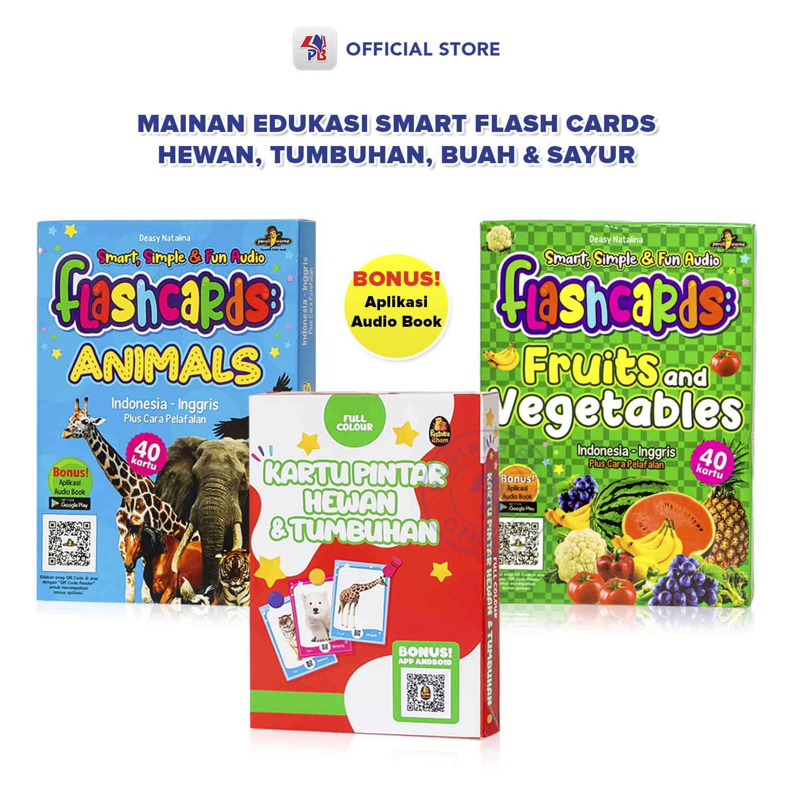 Jual Flash Card Edukasi Anak Flashcard Kartu Pintar Hewan Tumbuhan ...