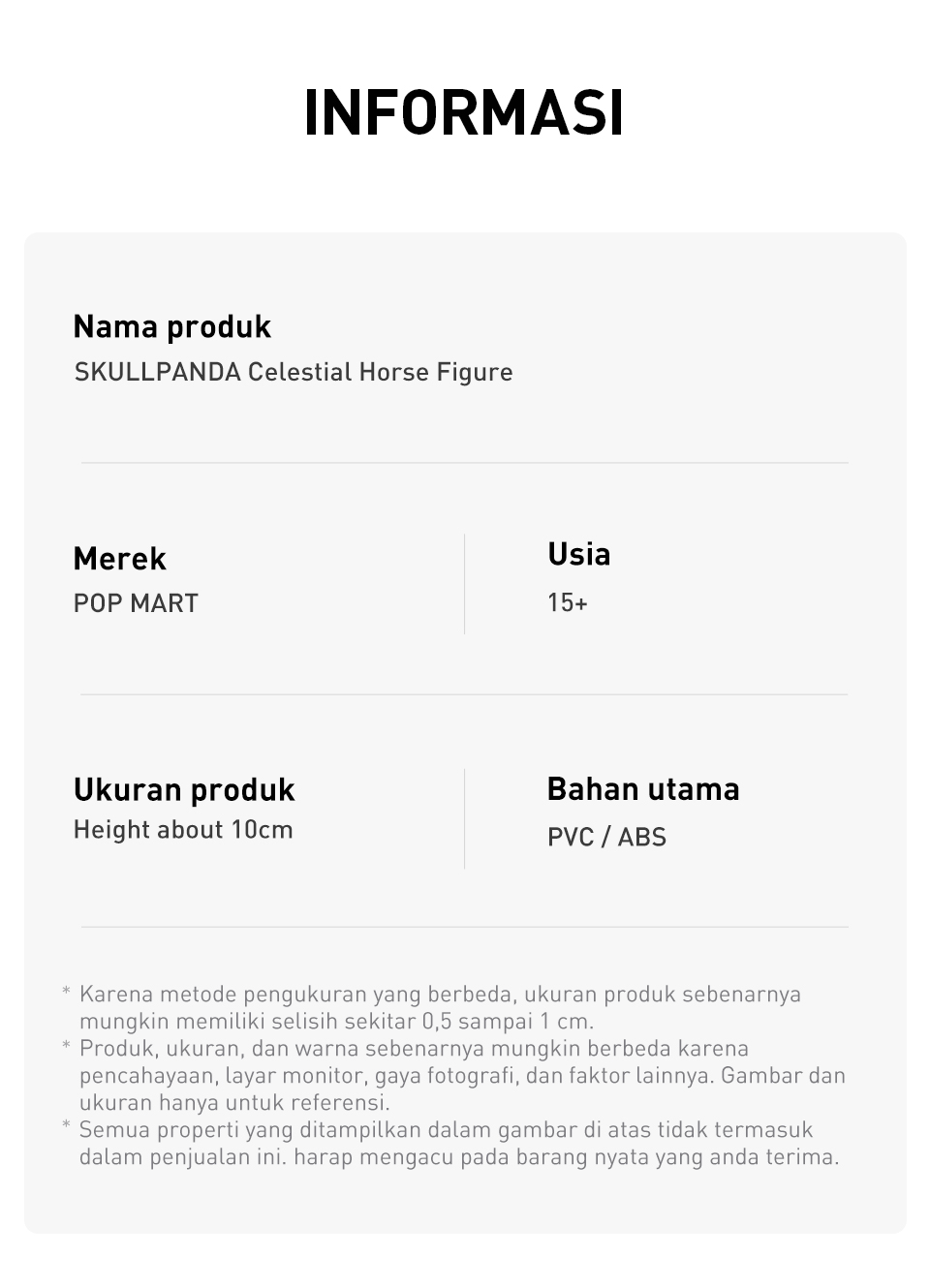 Jual POP MART SKULLPANDA Celestial Horse Figurine Action Figure ...